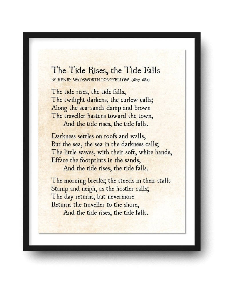 The Tide Rises the Tide Falls Poem Henry Wadsworth - Etsy