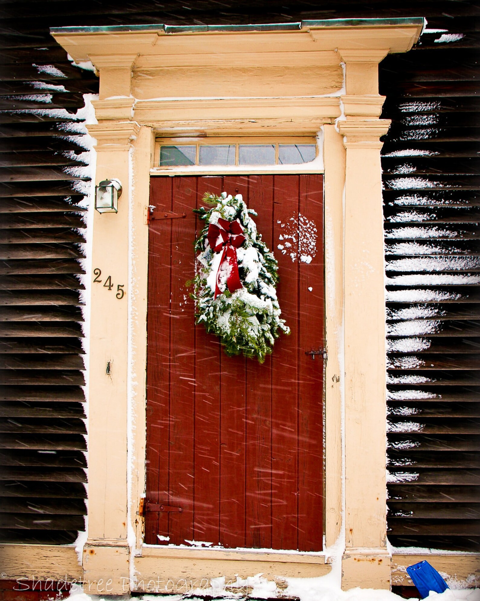 Door Photography Doorway Vintage White Snowy Winter Doorway Holiday Red ...