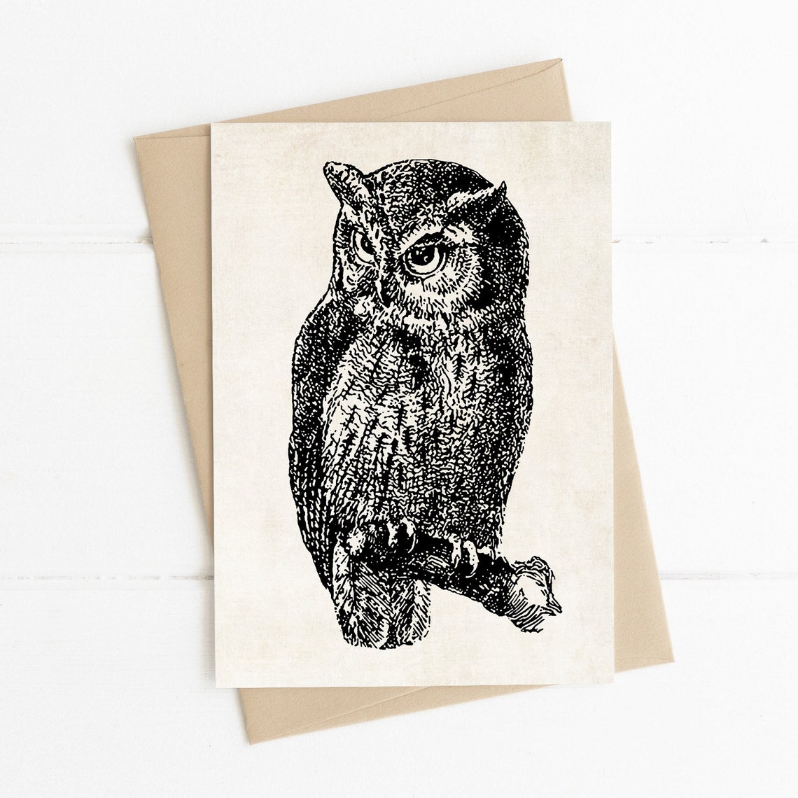 Owls Note Cards Owl Art Stationery Set of 4 Cards With Kraft - Etsy
