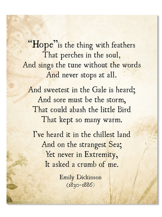 Emily Dickinson Hope Quote Monday Vibes…👇 “Hope Is The Thing