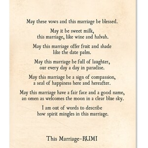 This Marriage, Rumi Quote Art Print, Wedding Anniversary Gift, Poetry ...