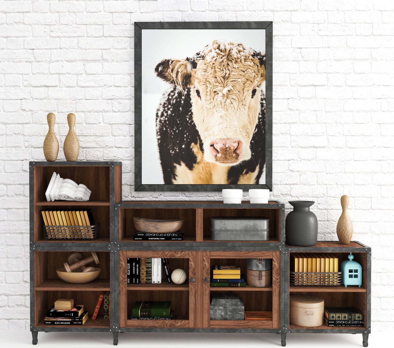 Hereford Cow Print Cow Art French Country Decor Farmhouse - Etsy