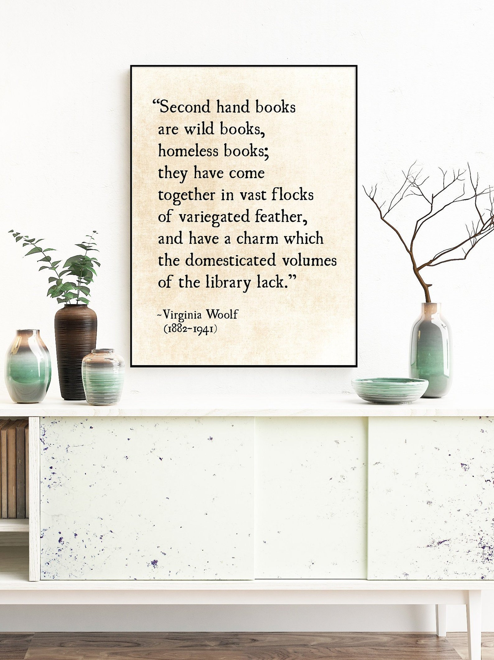 Virginia Woolf Quote Print Second Hand Books Quote Virginia - Etsy