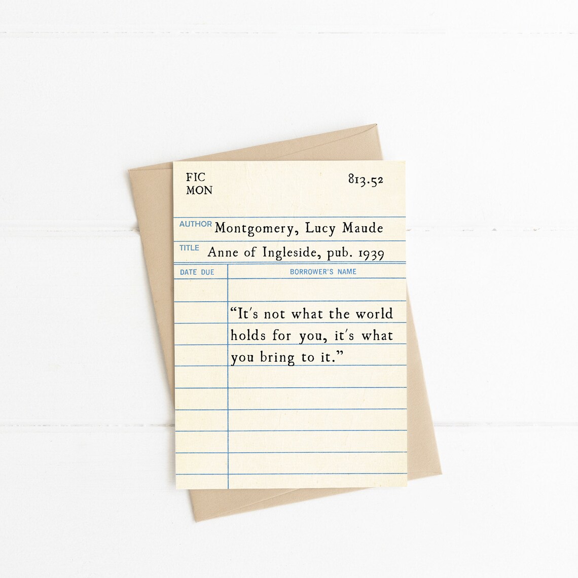 Custom Quote Library Card Personalized Library Card Book | Etsy