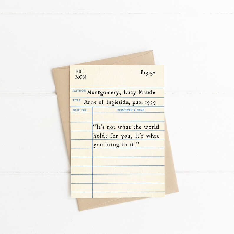 Custom Quote Library Card Personalized Library Card Book | Etsy