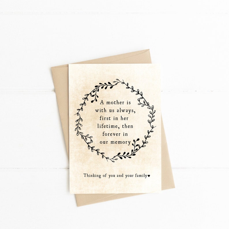 Sympathy Card for Mother Mom Condolence Card Thinking of | Etsy