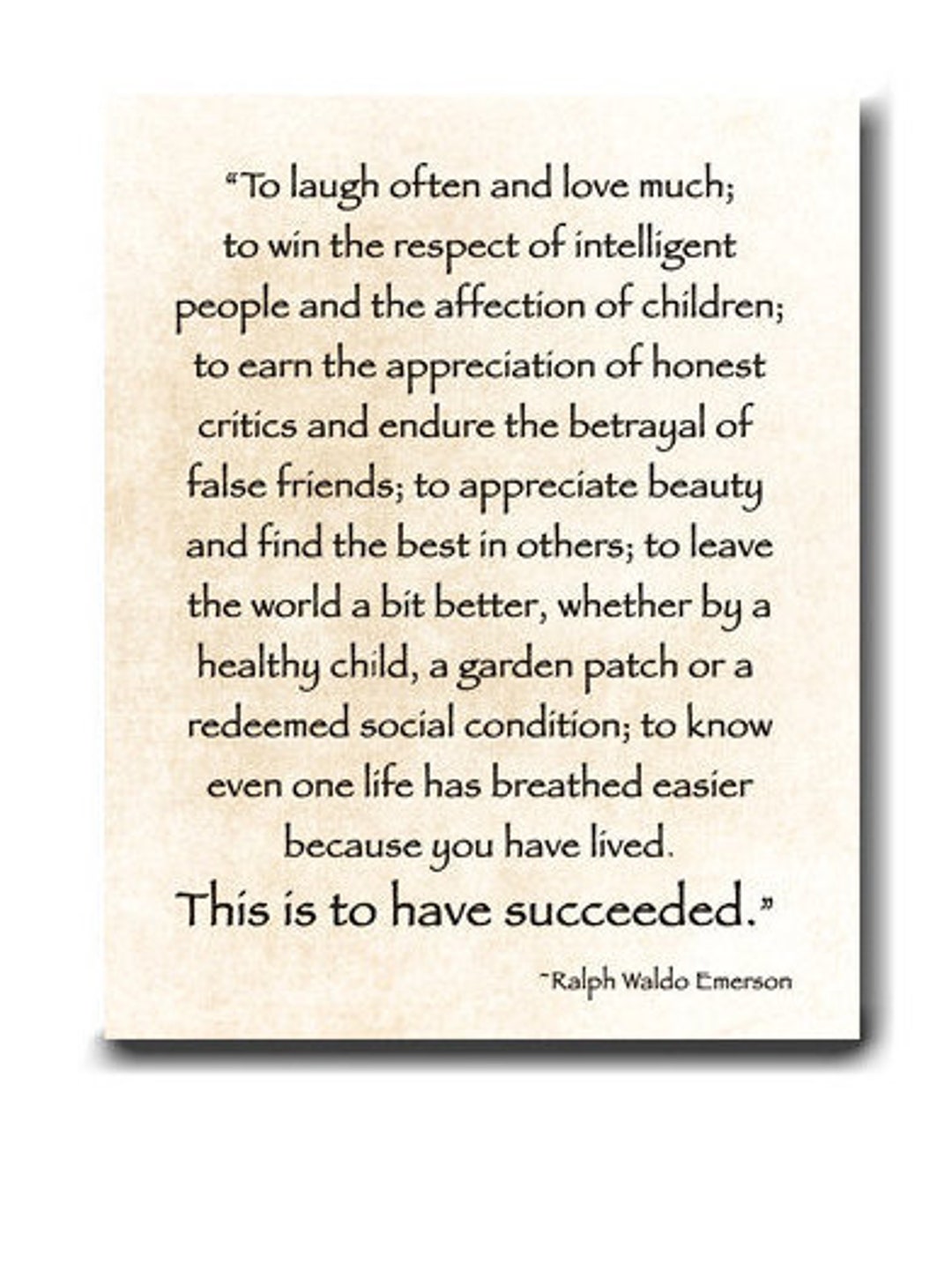 Ralph Waldo Emerson Quote Print, Laugh Often Love Much, Graduation Grad ...