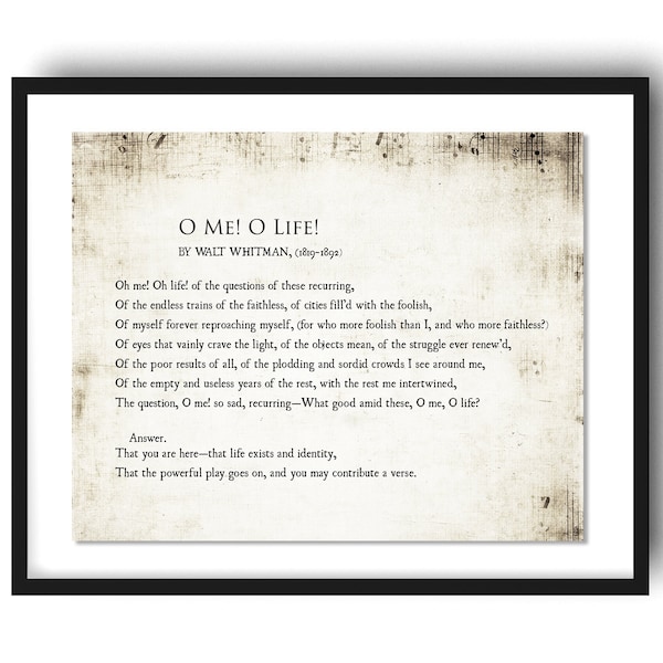 Walt Whitman Poem - Etsy