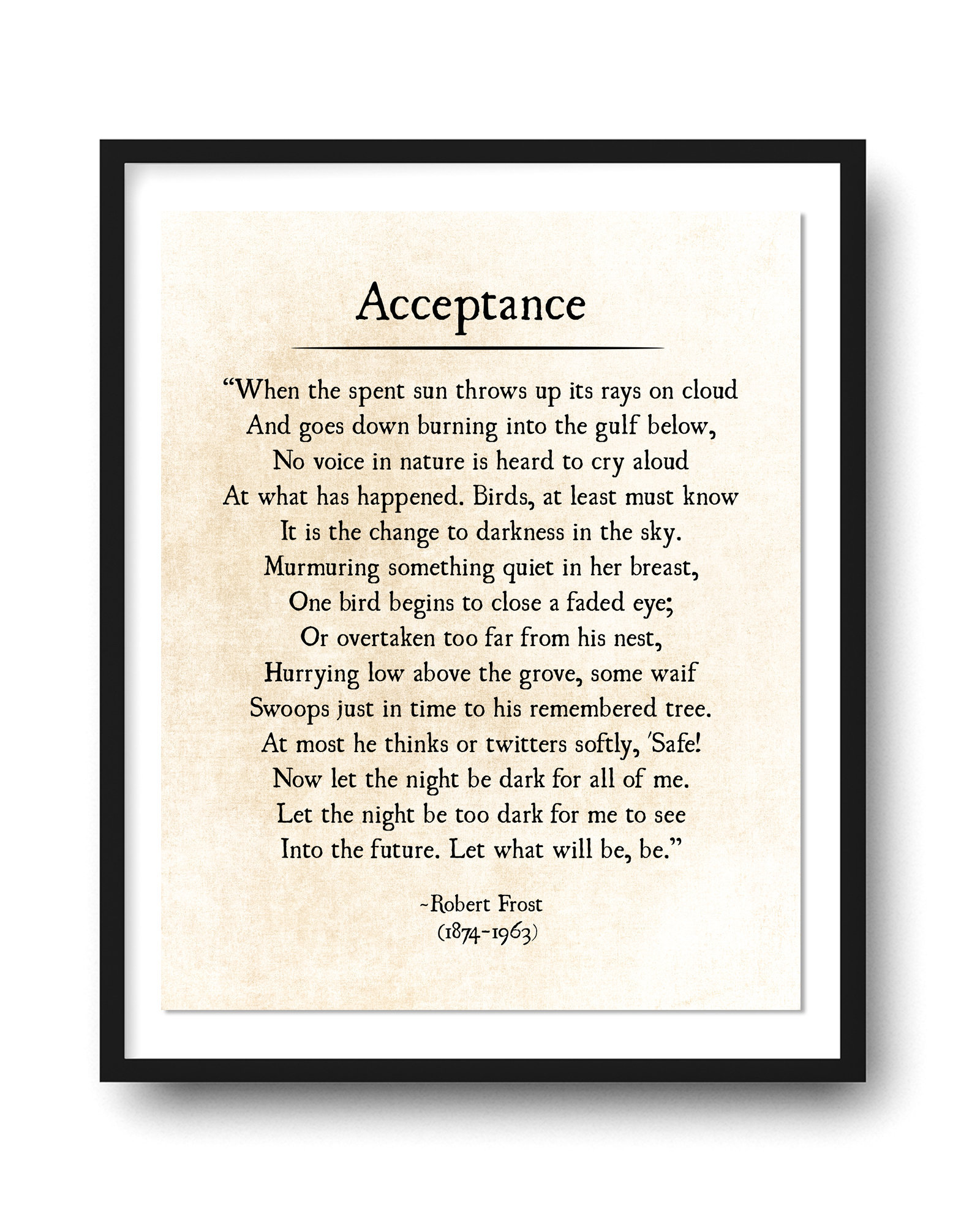 Acceptance Poetry Art Print Robert Frost Poem Literary Gift | Etsy
