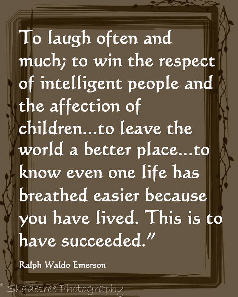 Ralph Waldo Emerson Quote Wall Art To Succeed Quote Etsy Sweden