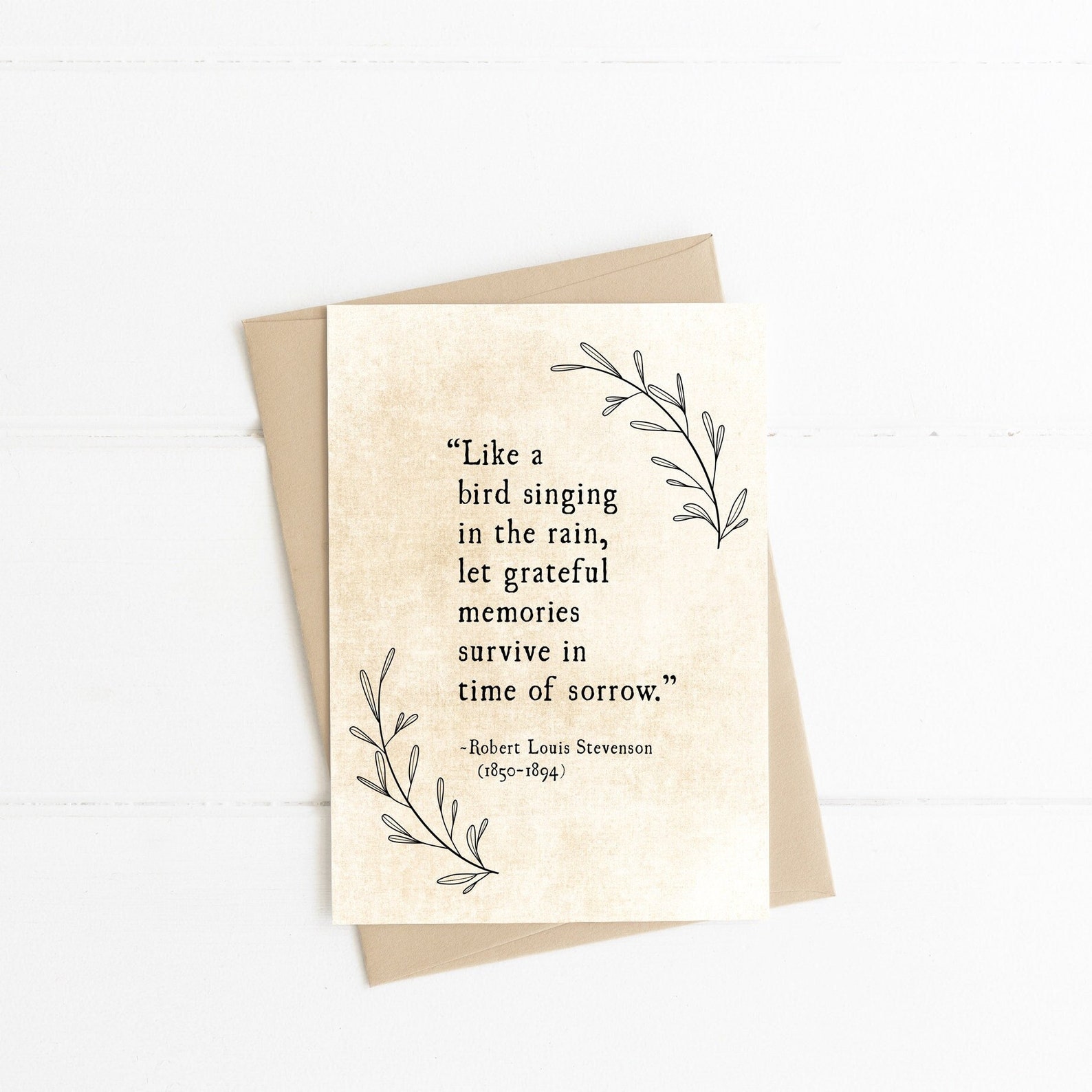 Sympathy Condolence Card Like a Bird Singing in the Rain - Etsy