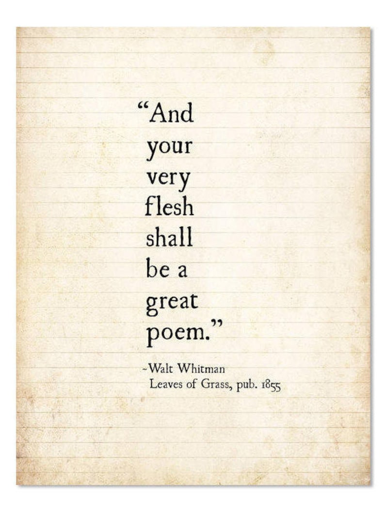 Walt Whitman Quote Wall Art Walt Whitman Poetry Print | Etsy