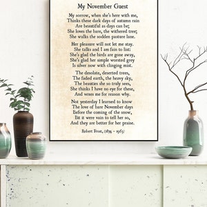 Robert Frost Poetry Art, My November Guest Poem, Robert Frost Poem ...