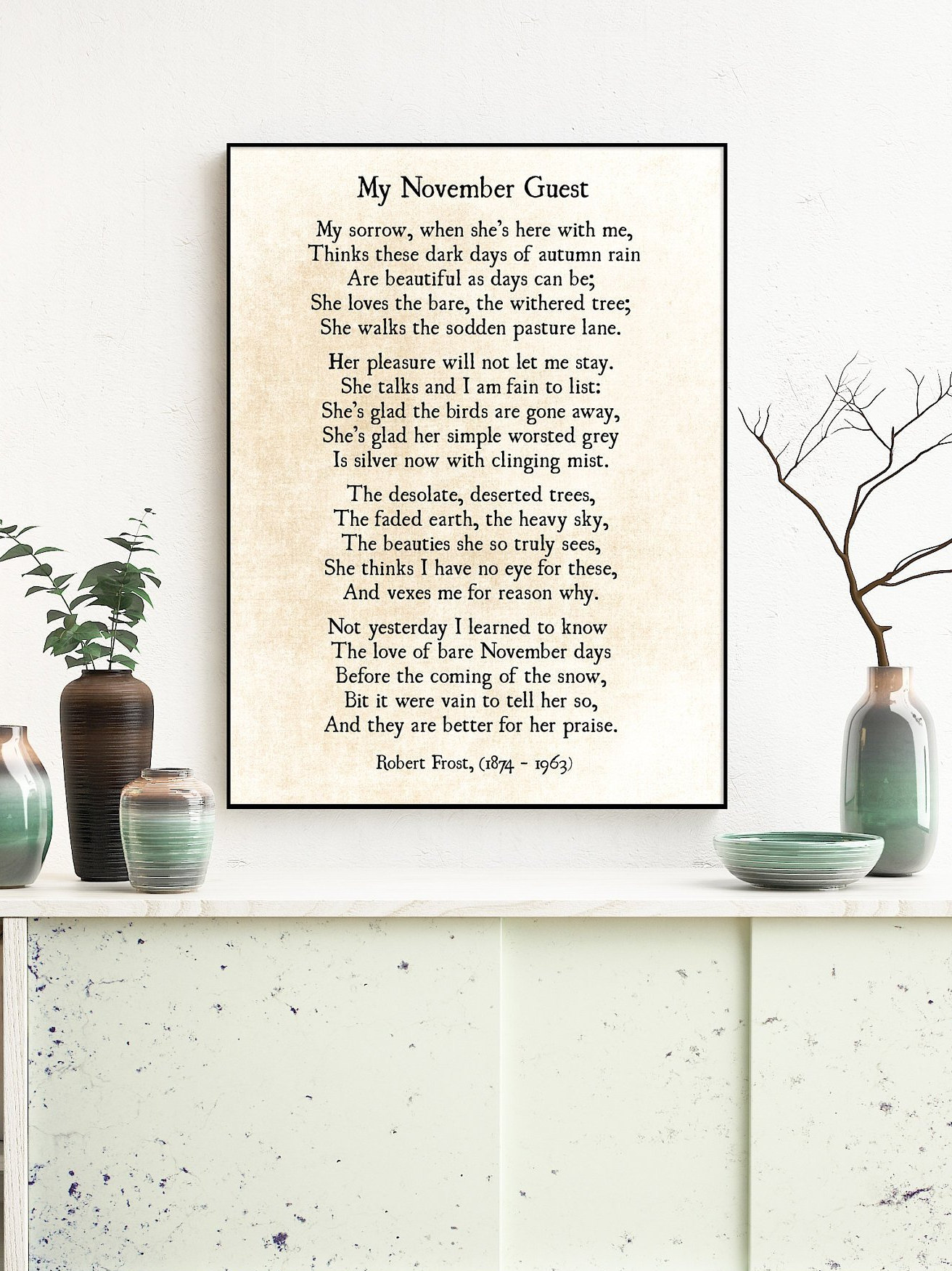 Robert Frost Poetry Art My November Guest Poem Robert Frost - Etsy ...