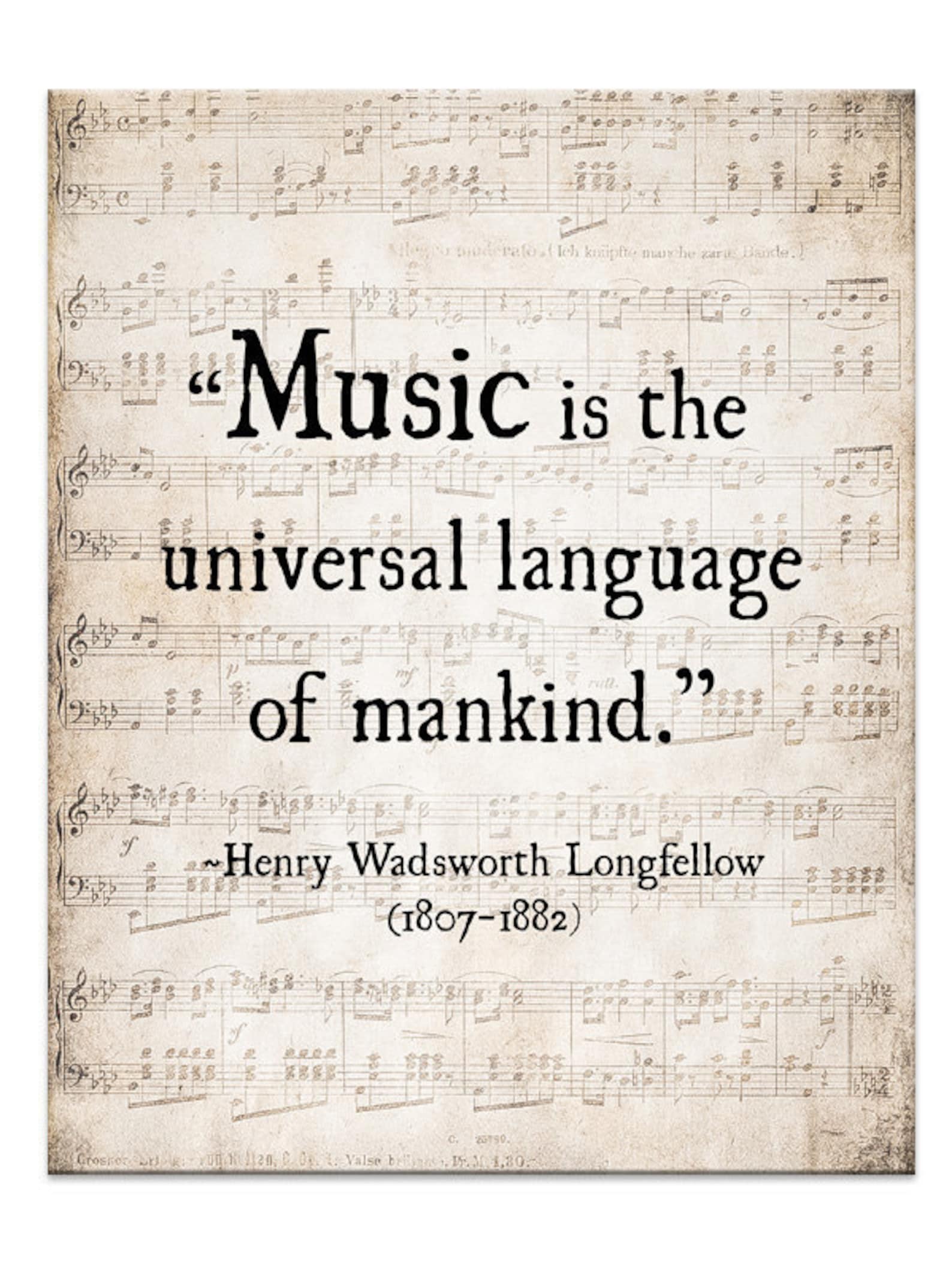 Music Quote, Henry Wadsworth Longfellow, Music Art Print, Musician Gift ...