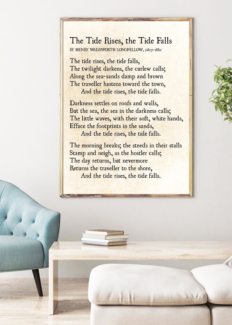 The Tide Rises the Tide Falls Poem Henry Wadsworth - Etsy