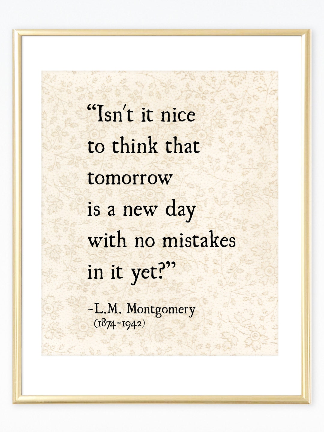 L.M. Montgomery Quote Art Print, Anne of Green Gables, Literary Quote ...