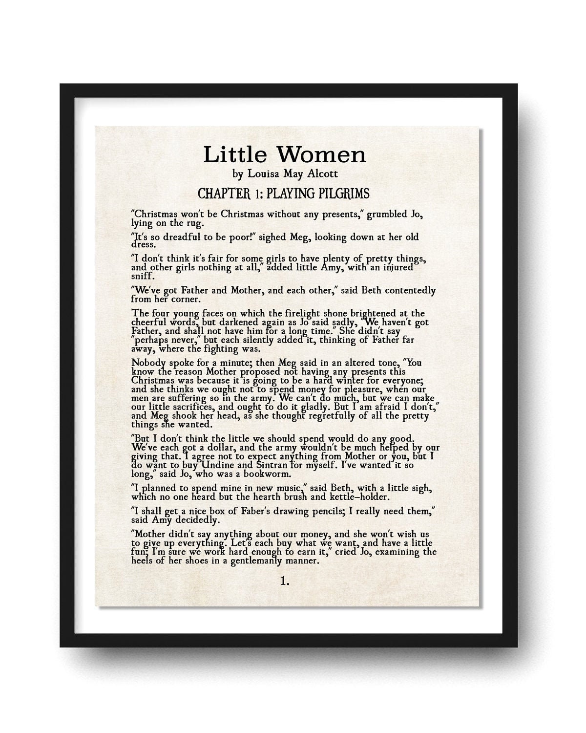 Louisa May Alcott Print Little Women Quote Chapter 1 Book - Etsy