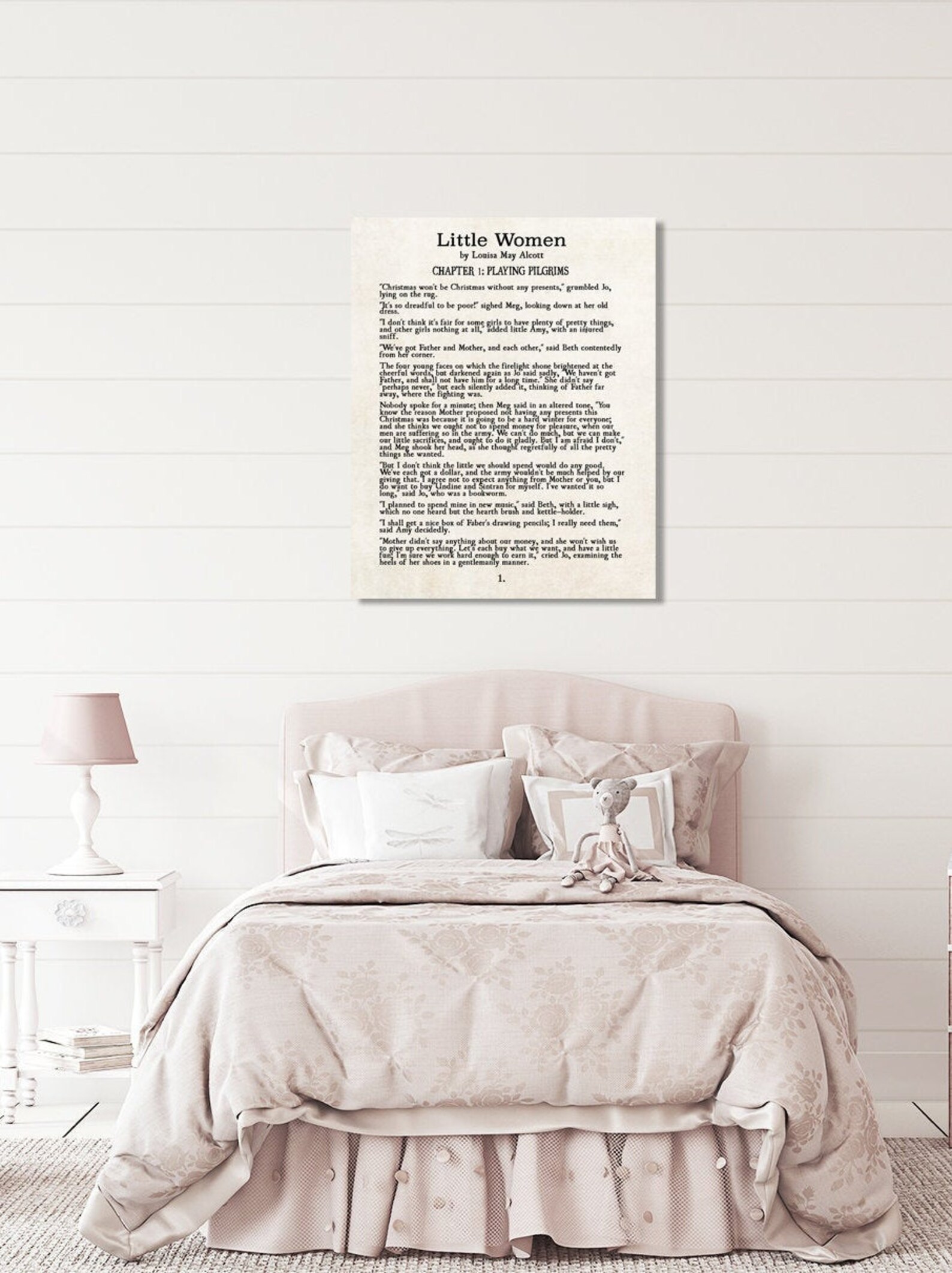 Louisa May Alcott Print, Little Women Quote, Chapter 1 Book Page Wall ...
