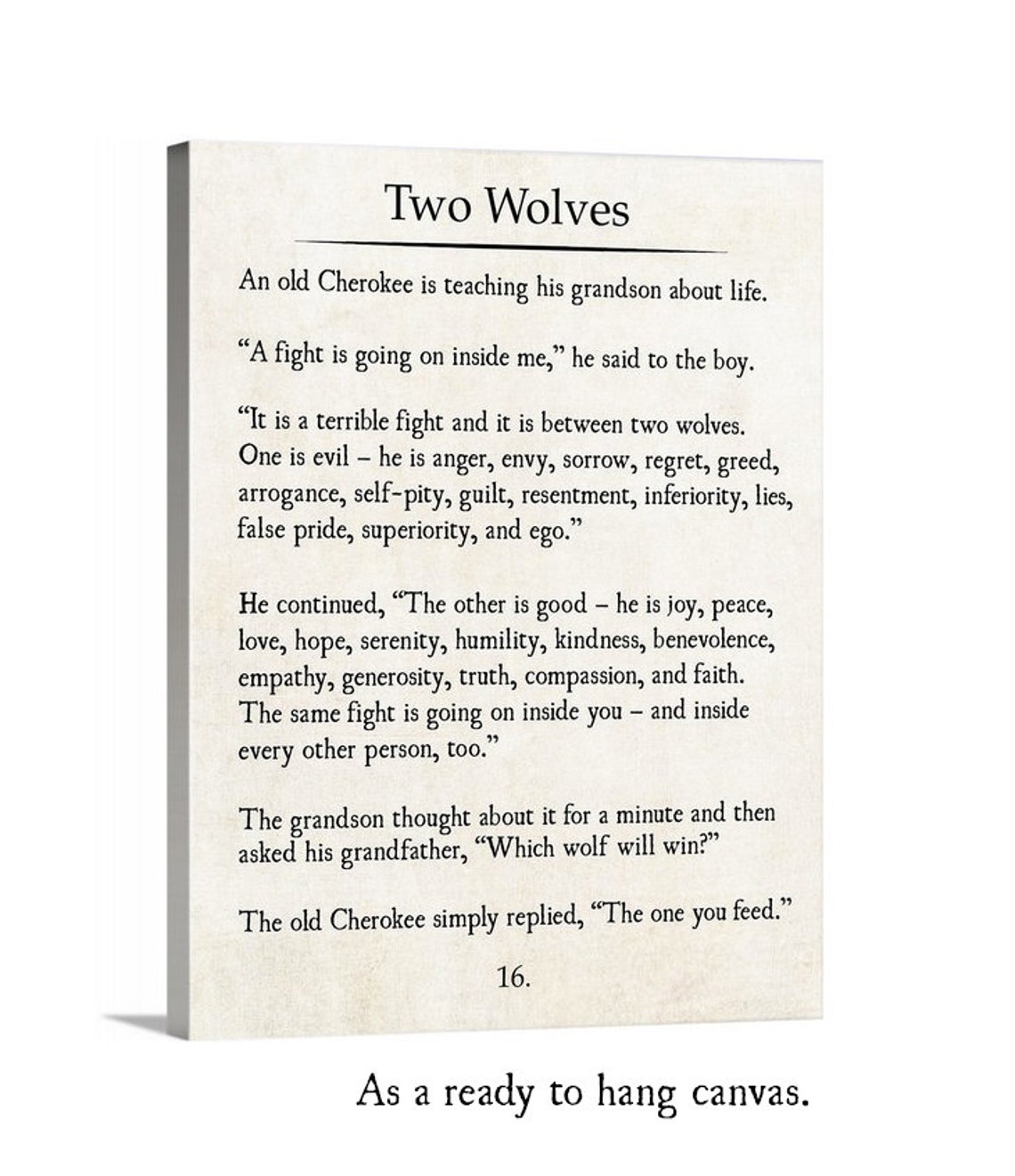 Tale of Two Wolves, Cherokee Tale, Native American Story, Graduation ...