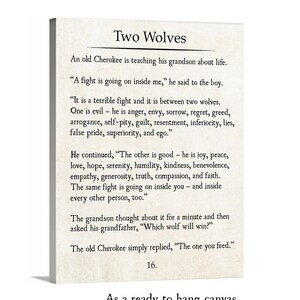 Tale of Two Wolves, Cherokee Tale, Native American Story, Graduation ...