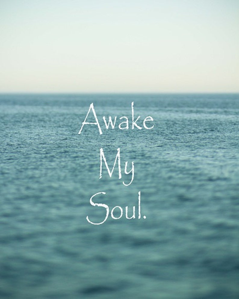 Beach Ocean Quote Sea Awake My Soul Love Ocean Blue Teal Aqua - Etsy