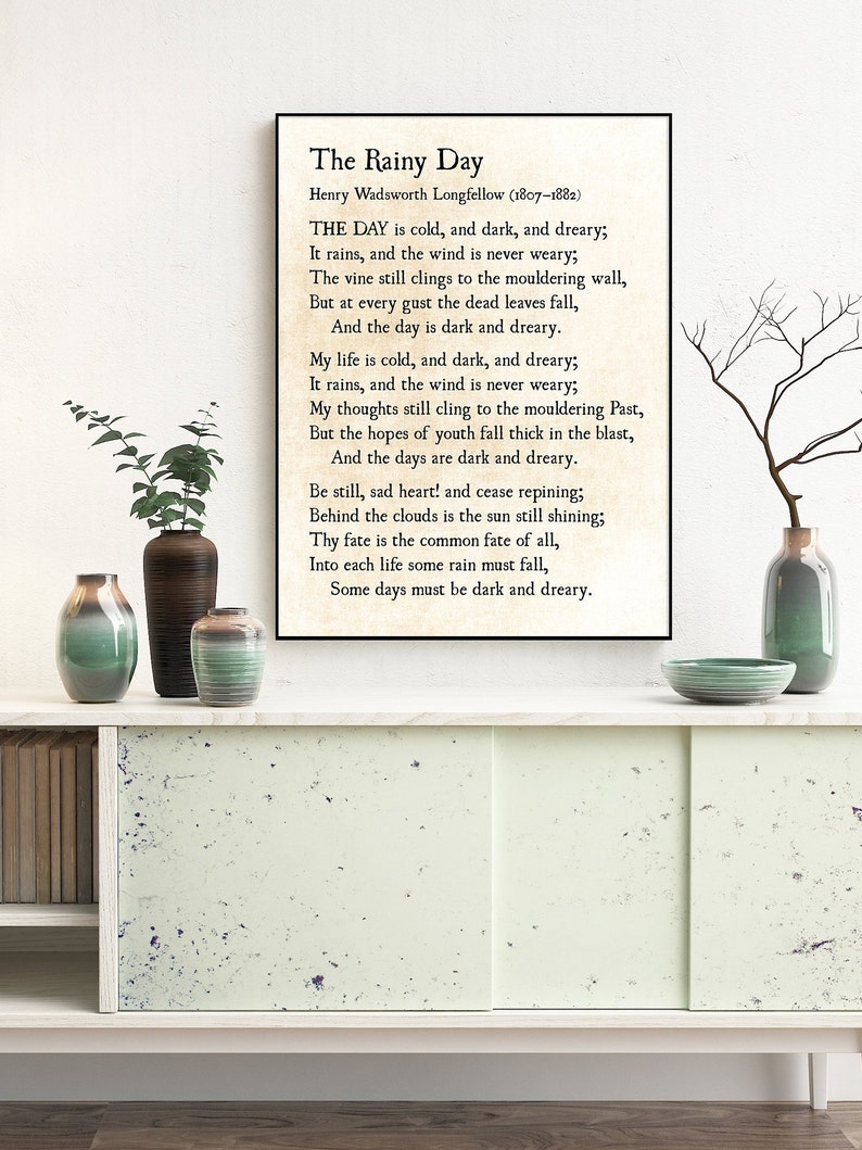 Rainy Day Poem Be Still Sad Heart Henry Wadsworth - Etsy Australia