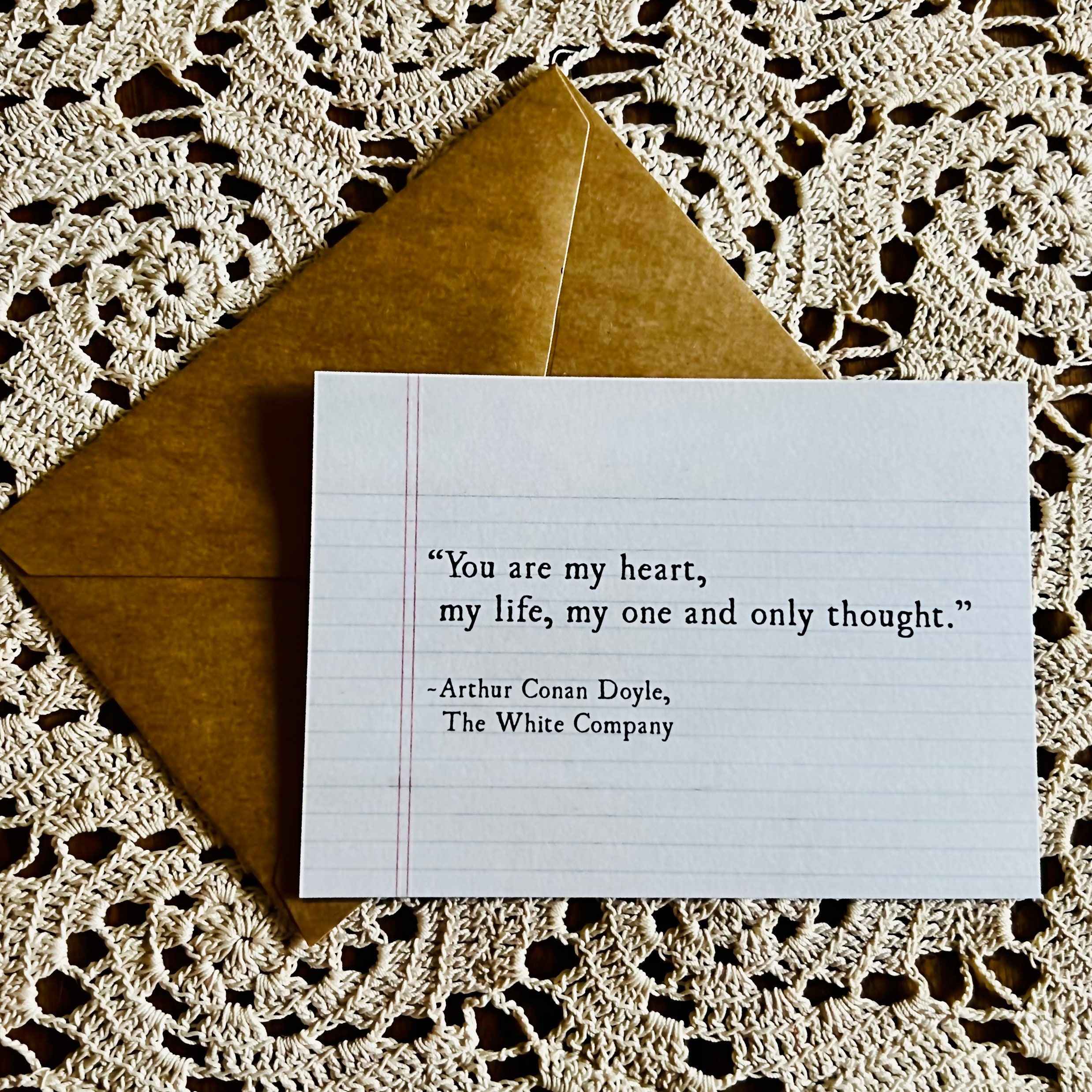 Classic Literary Romantic Book Quote Cards, Love Quotes Set of 10 Flat ...