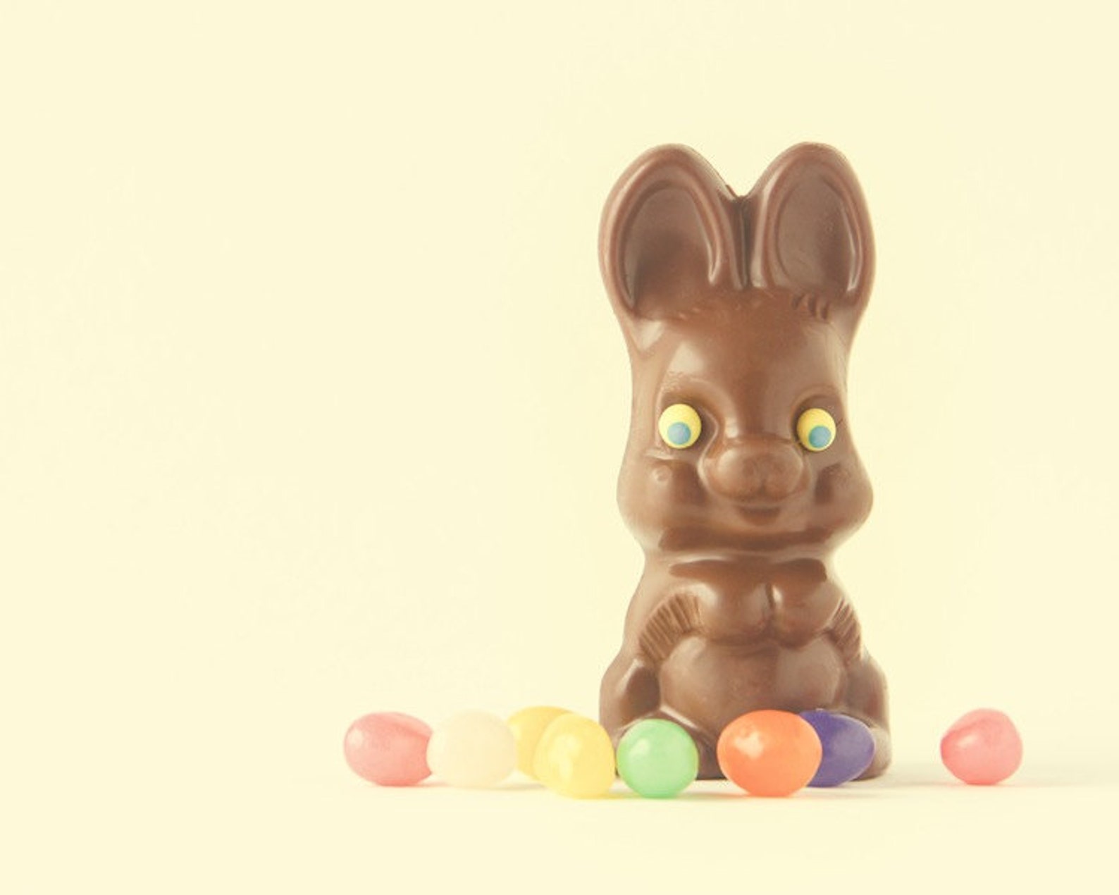 Easter Bunny Rabbit Chocolate Candy Jellybeans Pastel Yellow - Etsy