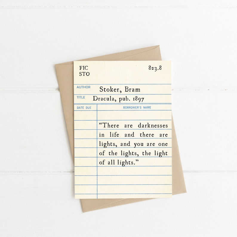 Custom Quote Library Card Personalized Library Card Book | Etsy