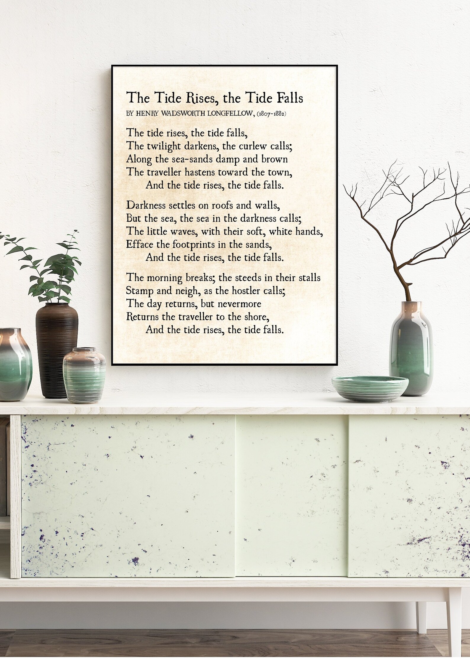 The Tide Rises the Tide Falls Poem Henry Wadsworth - Etsy