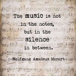 Mozart Music Quote Musical Notes Vintage Style Sepia Natural - Etsy