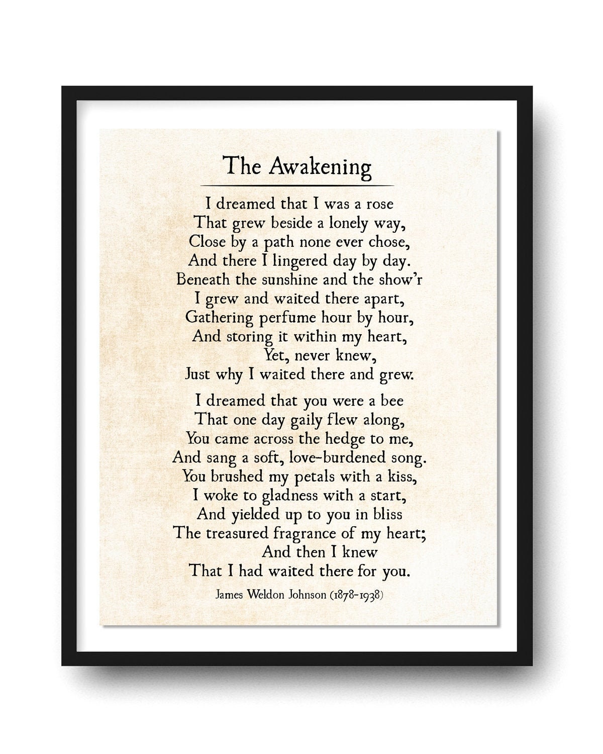 The Awakening Poem Print I dreamed that I was a rose James | Etsy