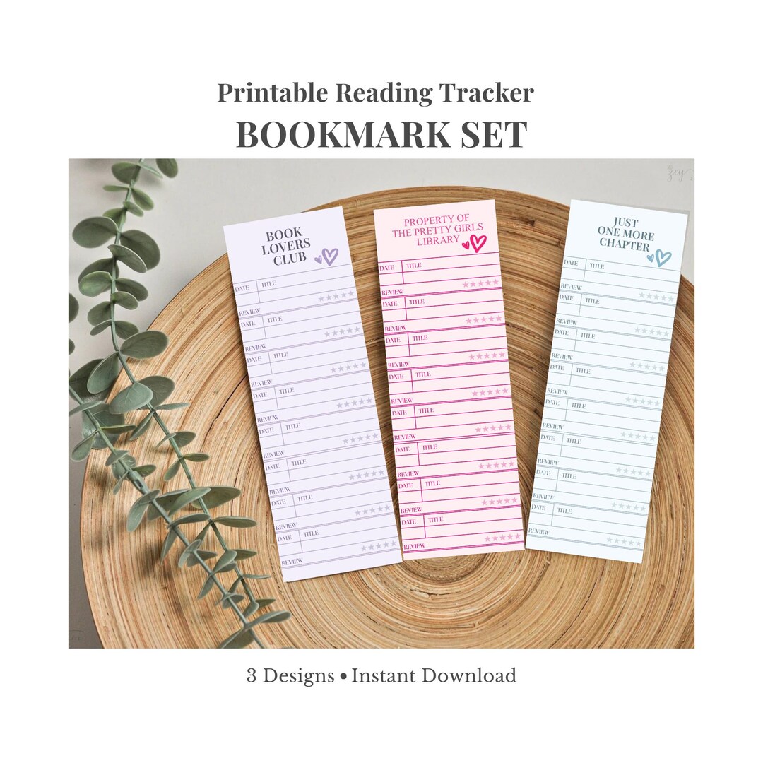 Printable Reading Tracker Bookmarks | Book Log (instant Download) - Etsy