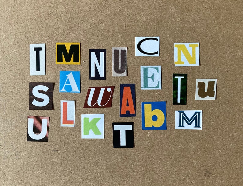 Mini Handcut Magazine Letters, Letter Cutouts, Collage Letters ...