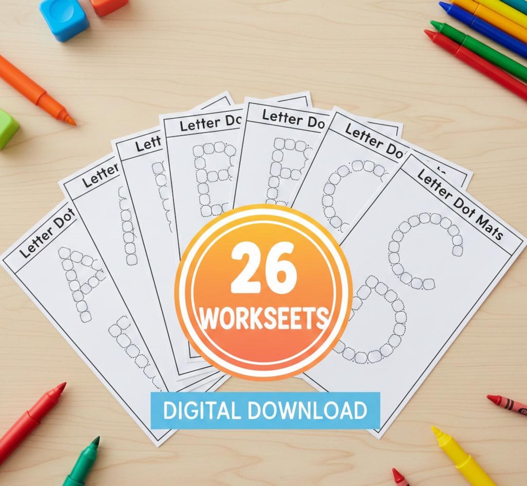 26 Alphabet Do-a-dot Worksheets, Letter Dot Mats for Toddlers ...