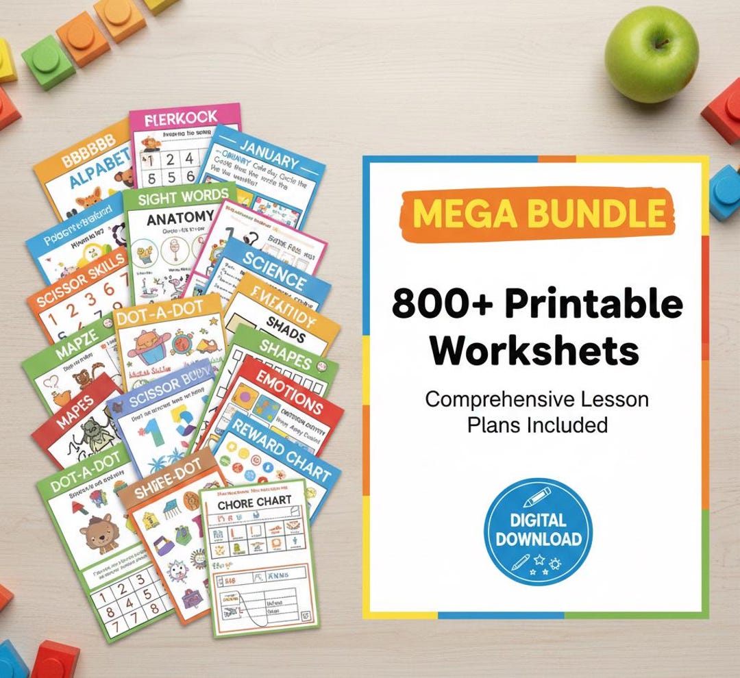 Preschool Curriculum Mega Bundle | 800+ Printable Worksheets & Lesson ...