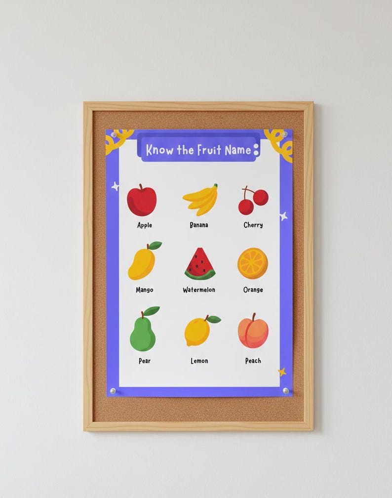 Digital Download Fruit Identification Chart | Montessori Fruit ...