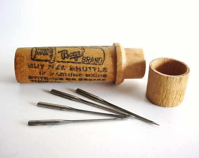 Wood Needle Case With Three Needles - Vintage - Boye Needle Co - 16-40 ...