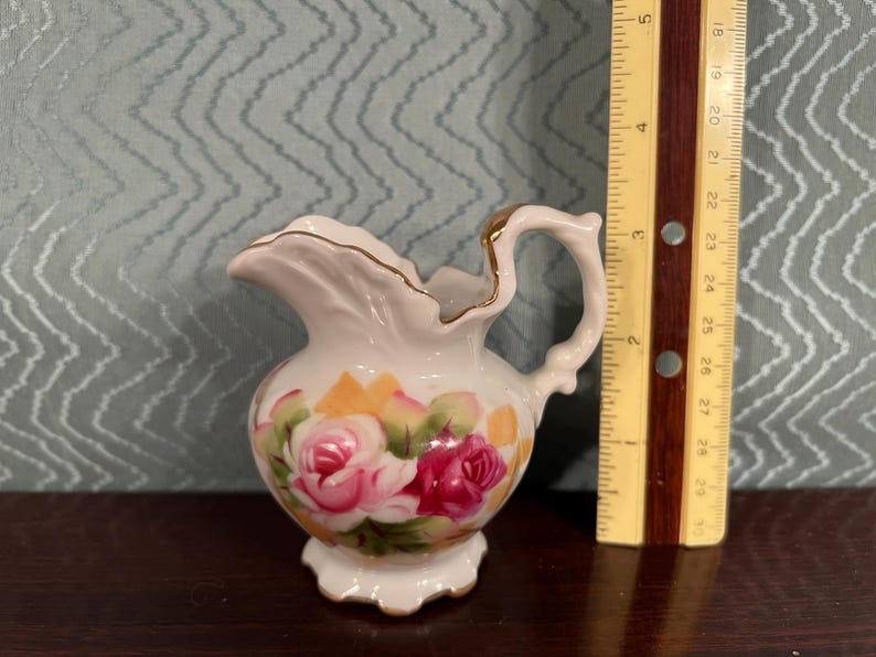 Vintage Miniature Pitcher and Bowl, Rose Design, Made by Lefton ...