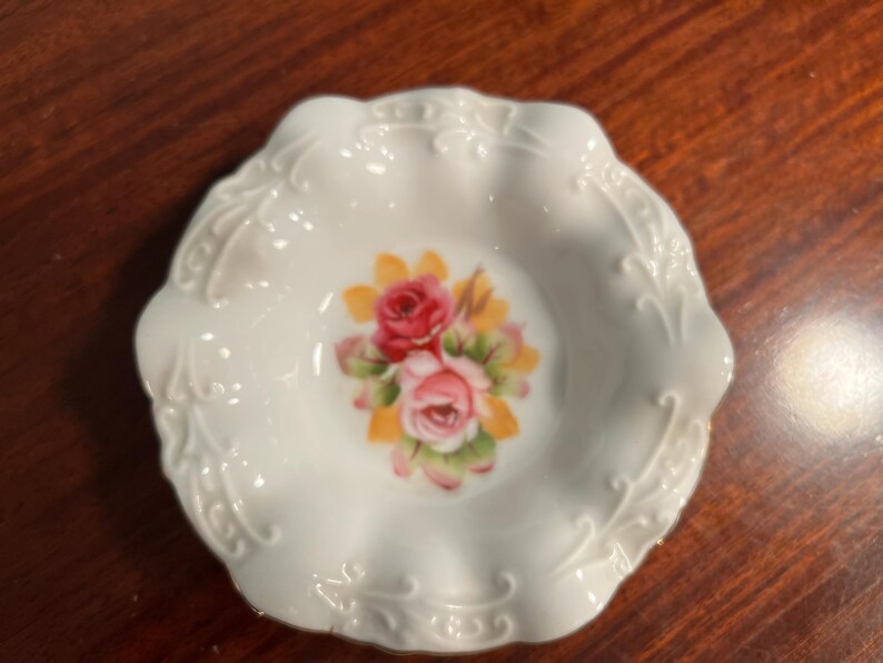 Vintage Miniature Pitcher and Bowl, Rose Design, Made by Lefton ...