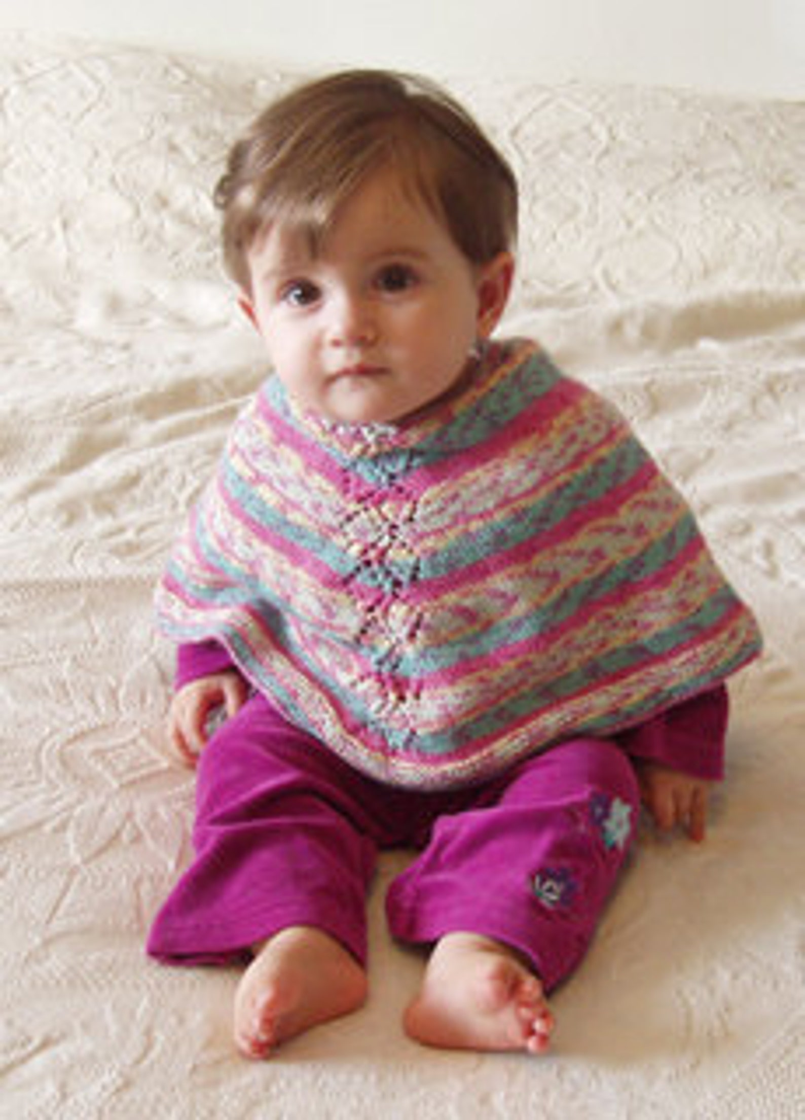 Knitting Pattern: Poncho ("leafy Baby"), Baby and Toddler Sizes (PDF ...