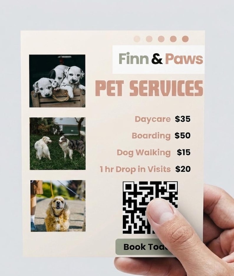 Dog Walking Flyer Template Canva Editable | Pet Sitting Marketing Flyer ...