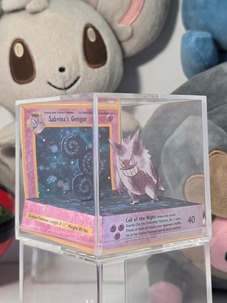 Sabrina's Gengar 3D Pokémon Card Paper Diorama – Handcrafted Shadow Box ...