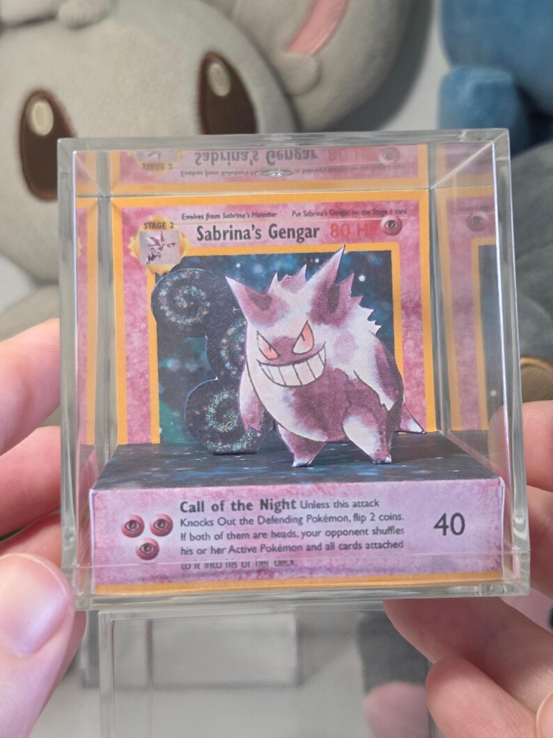 Sabrina's Gengar 3D Pokémon Card Paper Diorama – Handcrafted Shadow Box ...