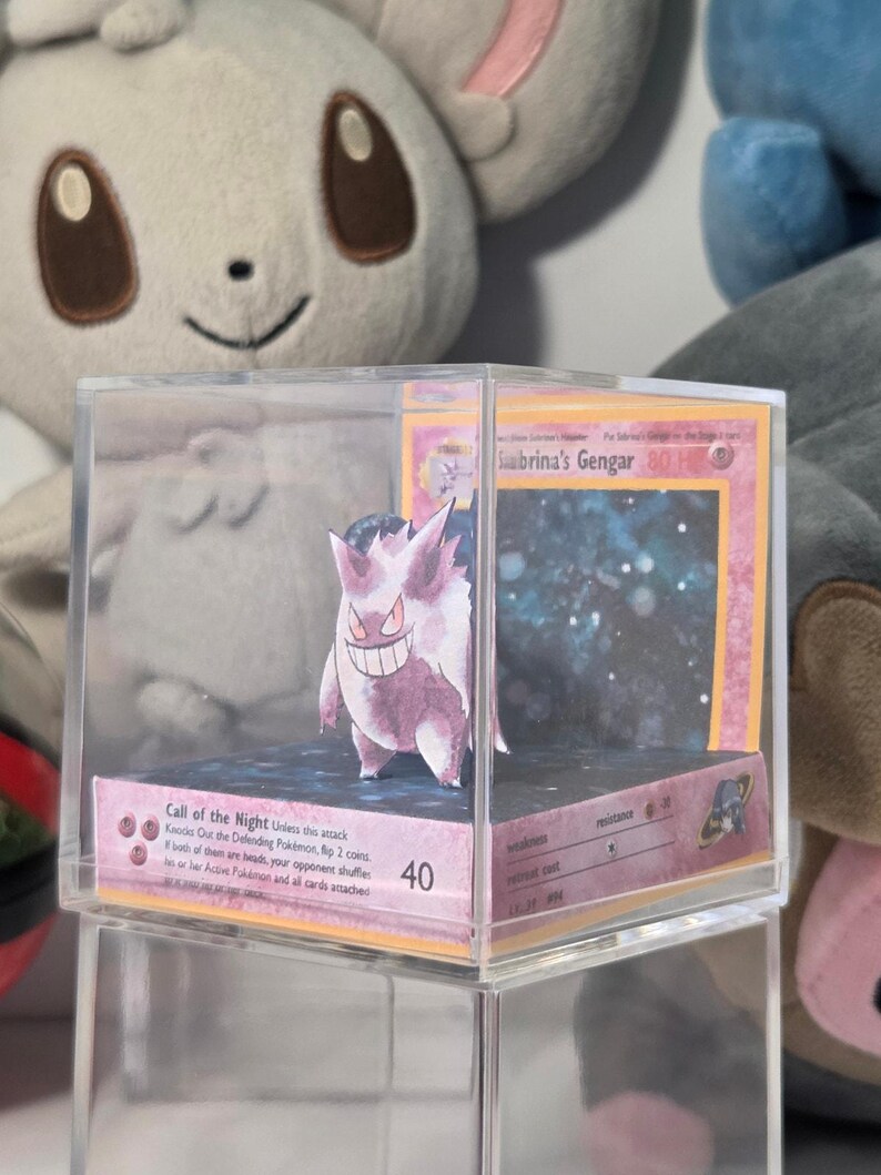 Sabrina's Gengar 3D Pokémon Card Paper Diorama – Handcrafted Shadow Box ...