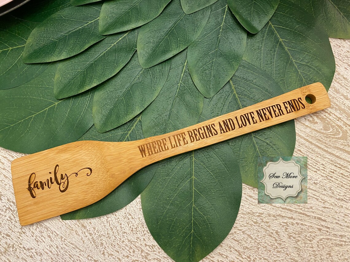 Wooden Engraved Spatula Personalized Laser Engraved Bamboo - Etsy