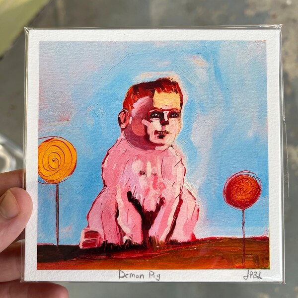 Creepy Pig Painting - Etsy