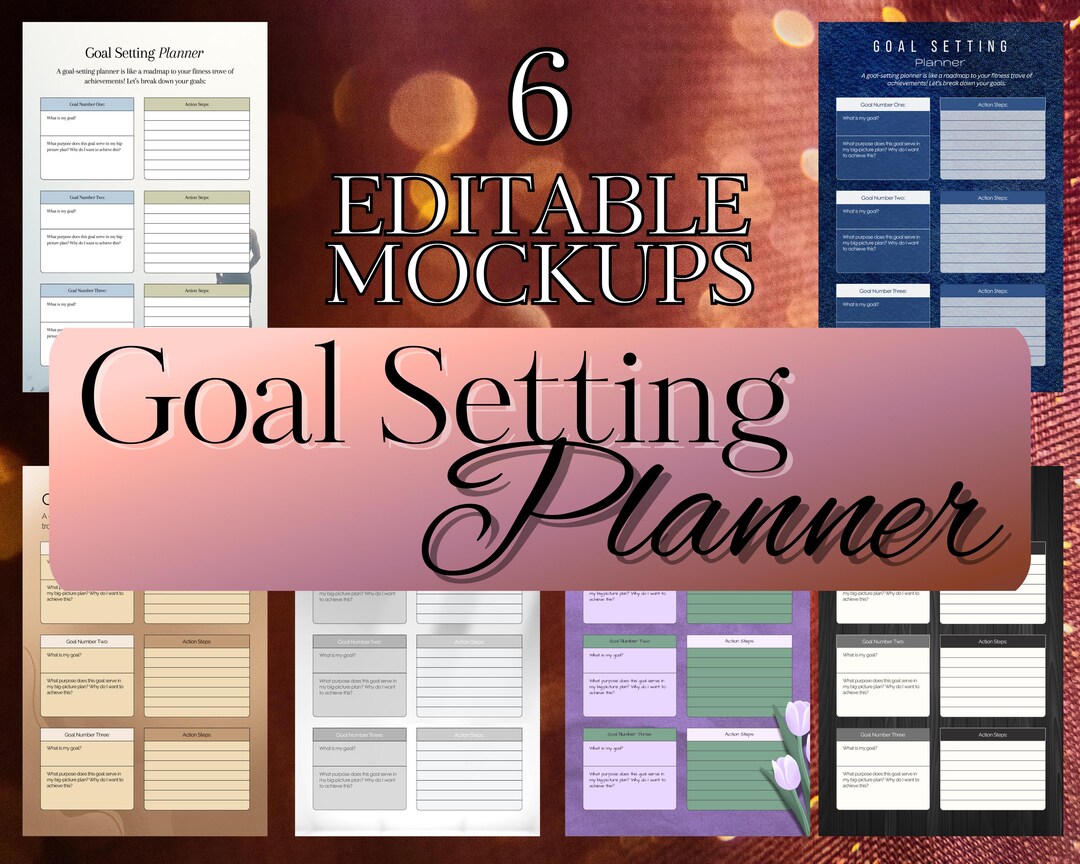 Goal Setting Planner | 6 Editable Canva Planner | Productivity ...