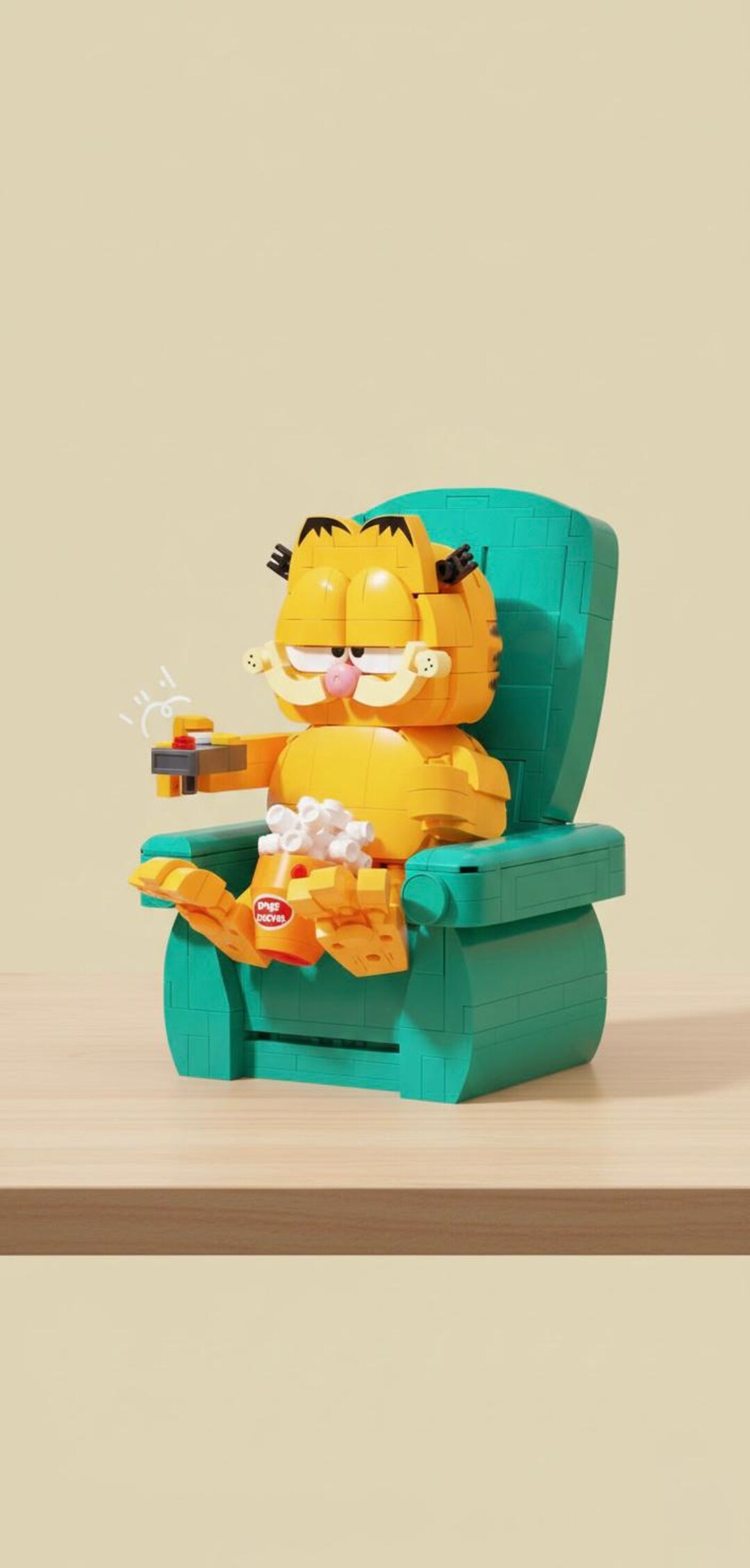 Garfield Building Blocks Figure, Garfield Sitting on Armchair Model ...